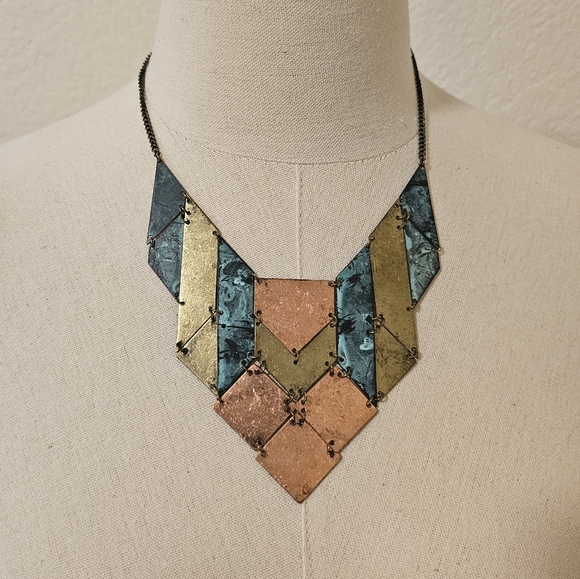 Icing | Jewelry | Icing Copper Brass Patina Metal Statement Necklace ...